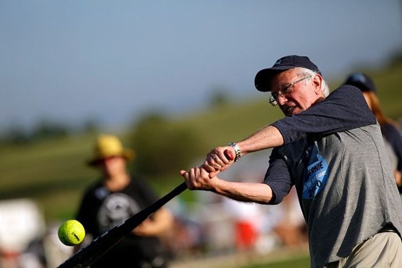 Bernie Sanders Plays Softball At Iowa’s Field of Dreams