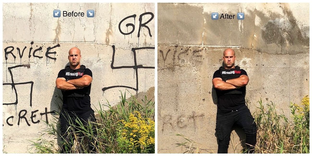 Meet The Superhero Volunteer Who Power Washes Swastikas