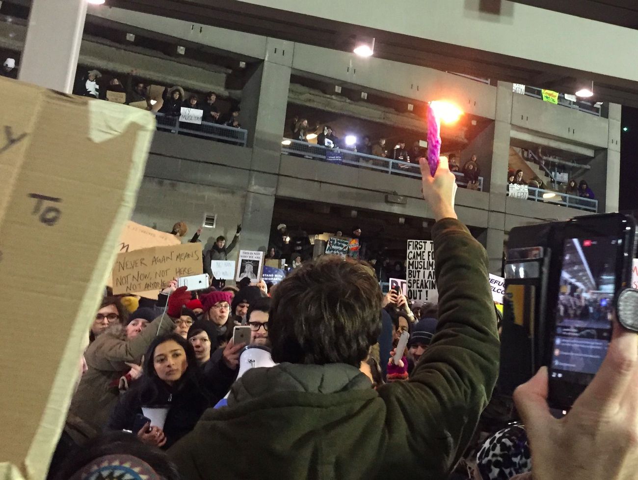 At JFK Protest Against Muslim Ban, Cries of ‘Never Again’