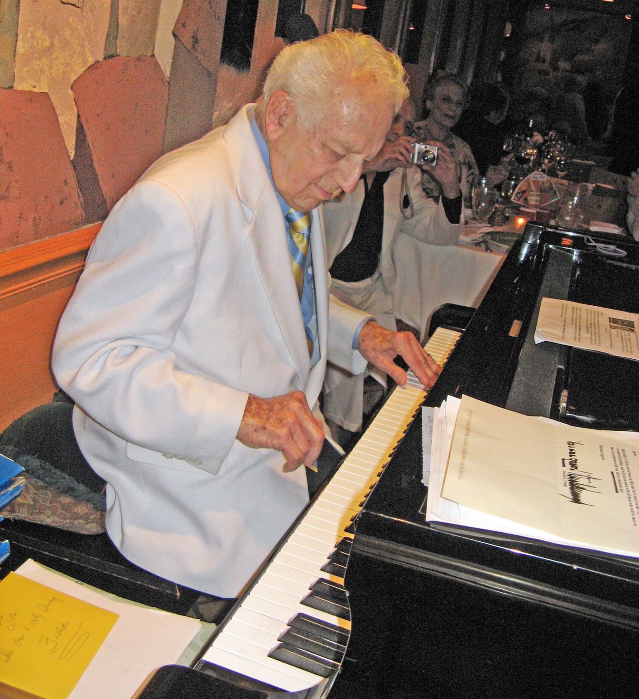 Mitch Albom Playing Piano